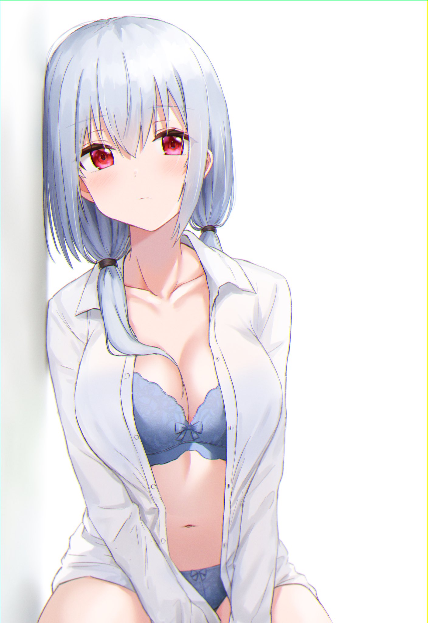 yotsugi bra cleavage dress shirt open shirt pantsu | #738027 | yande.re